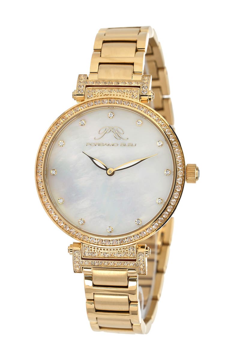 PORSAMO BLEU Women's Chantal Topaz Stone Quartz Watch, 38mm | Nordstromrack