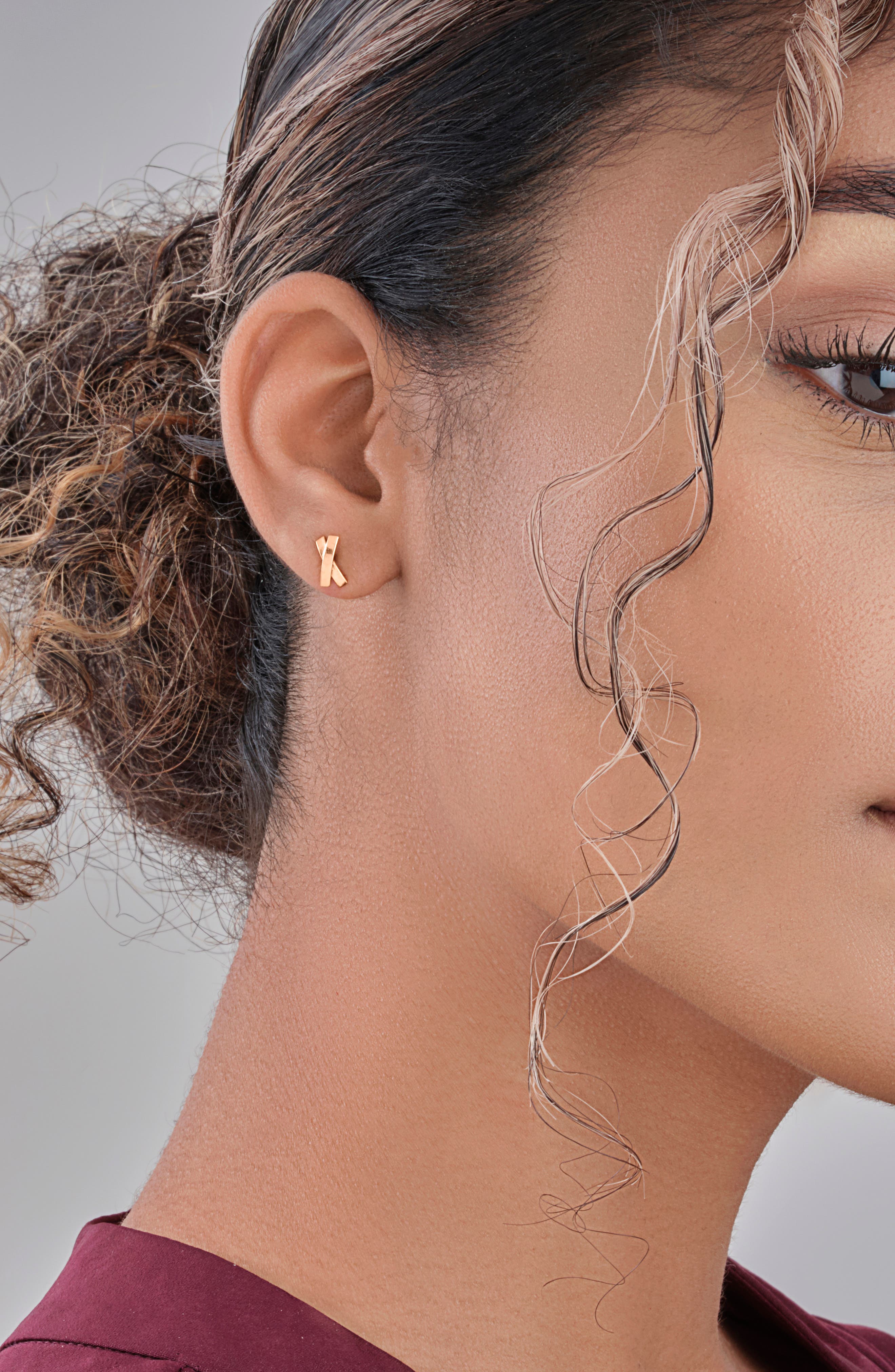 Sterling Forever 14K Rose Gold Vermeil X Stud Earrings | Nordstromrack