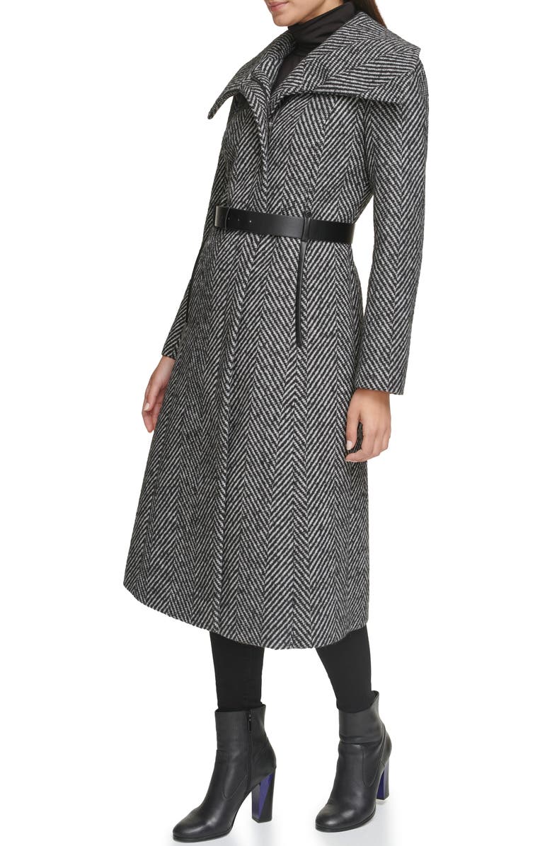 Kenneth Cole New York Textured Herringbone Tweed Coat | Nordstromrack