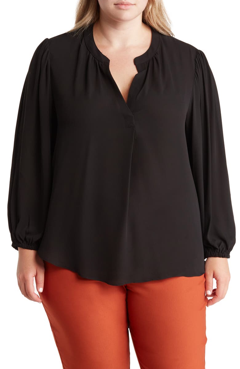 T Tahari Inverted Pleat Long Sleeve Top | Nordstromrack