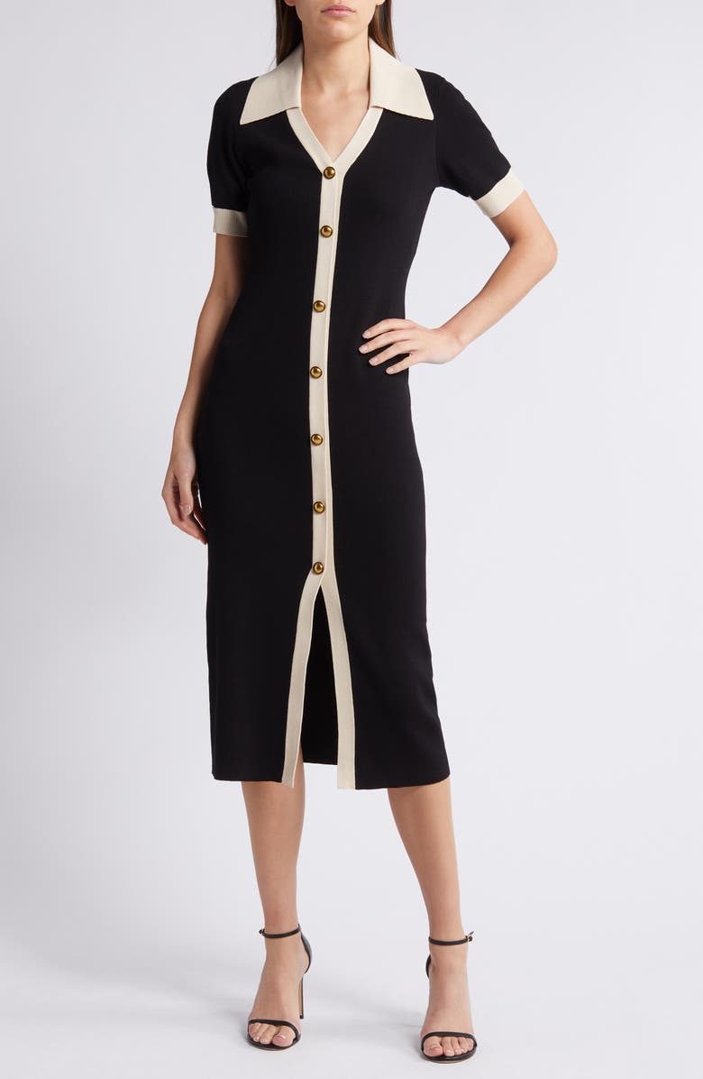 ZOE AND CLAIRE Collared Button Front Sweater Dress | Nordstromrack