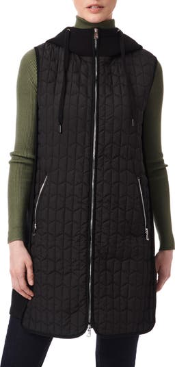Bernardo Hooded Longline Quilted Vest | Nordstrom