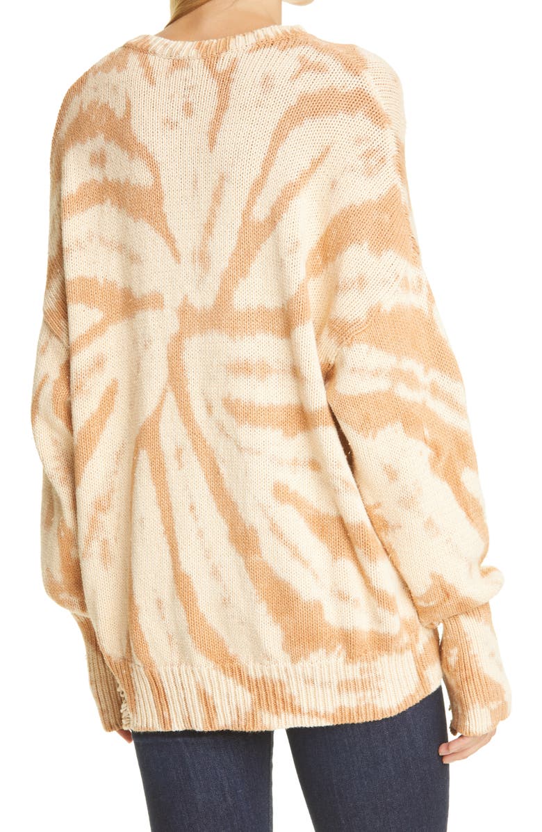 NSF Clothing Anabelle Boyfriend Tie Dye Distressed Slouchy Sweater ...