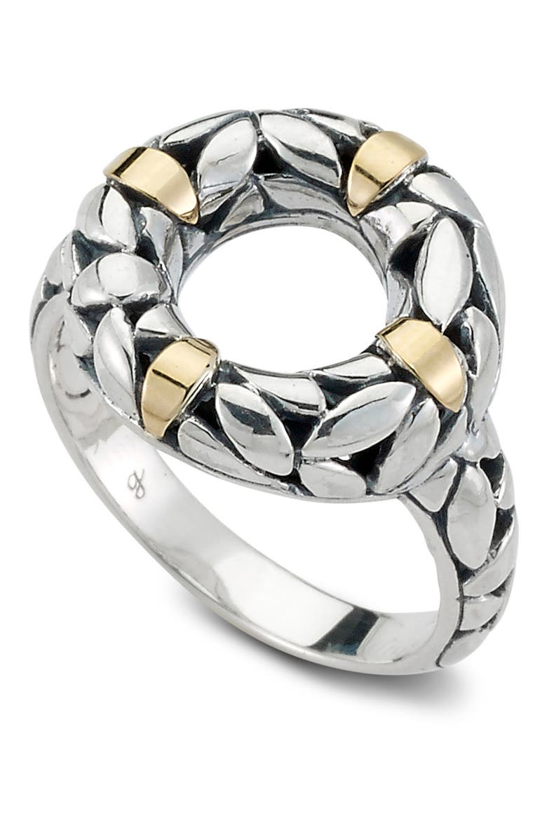 18K Gold & Sterling Silver Leaf Design Ring (Women) | Nordstromrack