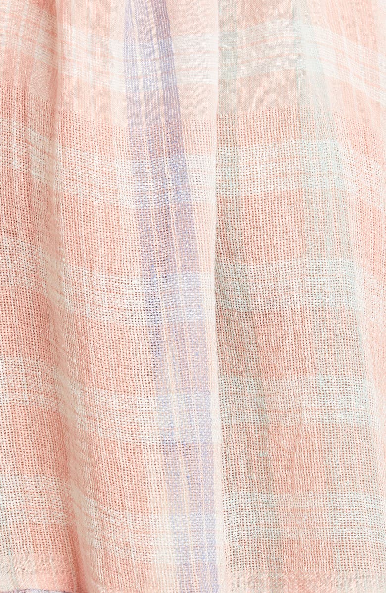 Lisa Marie Fernandez Laure Plaid Belted Stretch Linen Cover-Up Midi ...