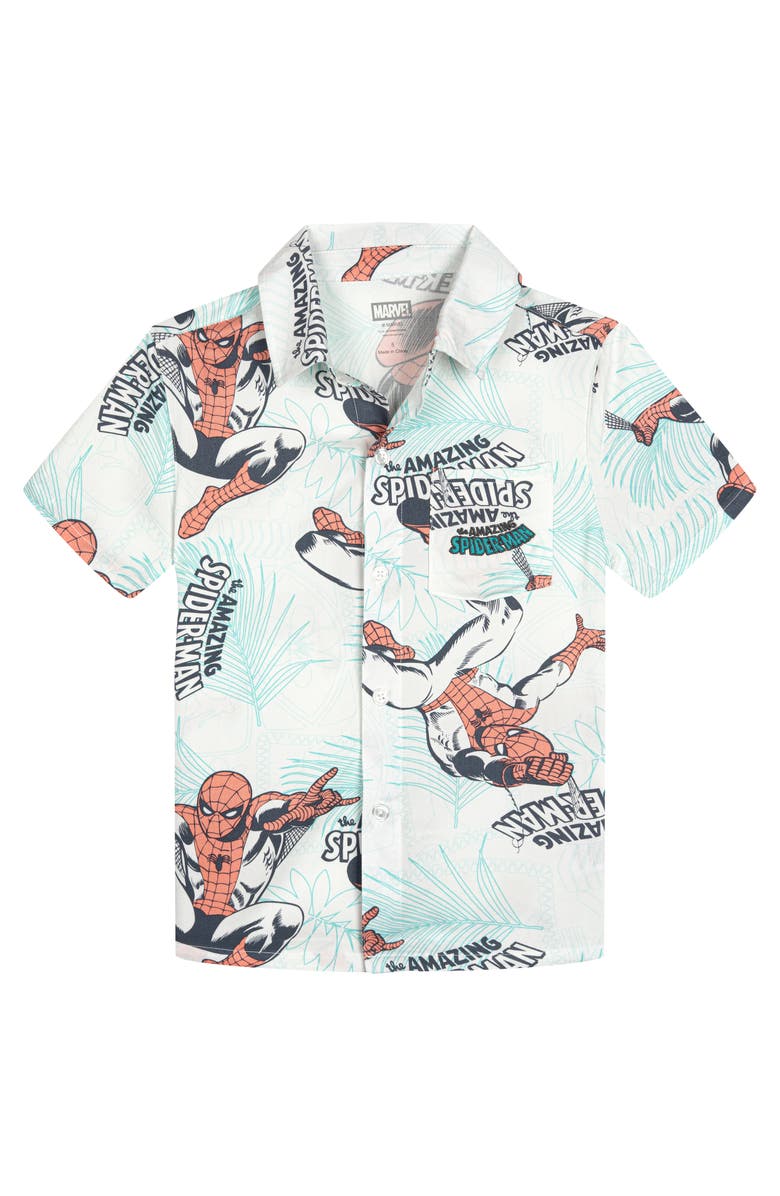 Marvel Spider-Man Hawaiian Short Sleeve Button Down Shirt | Nordstrom