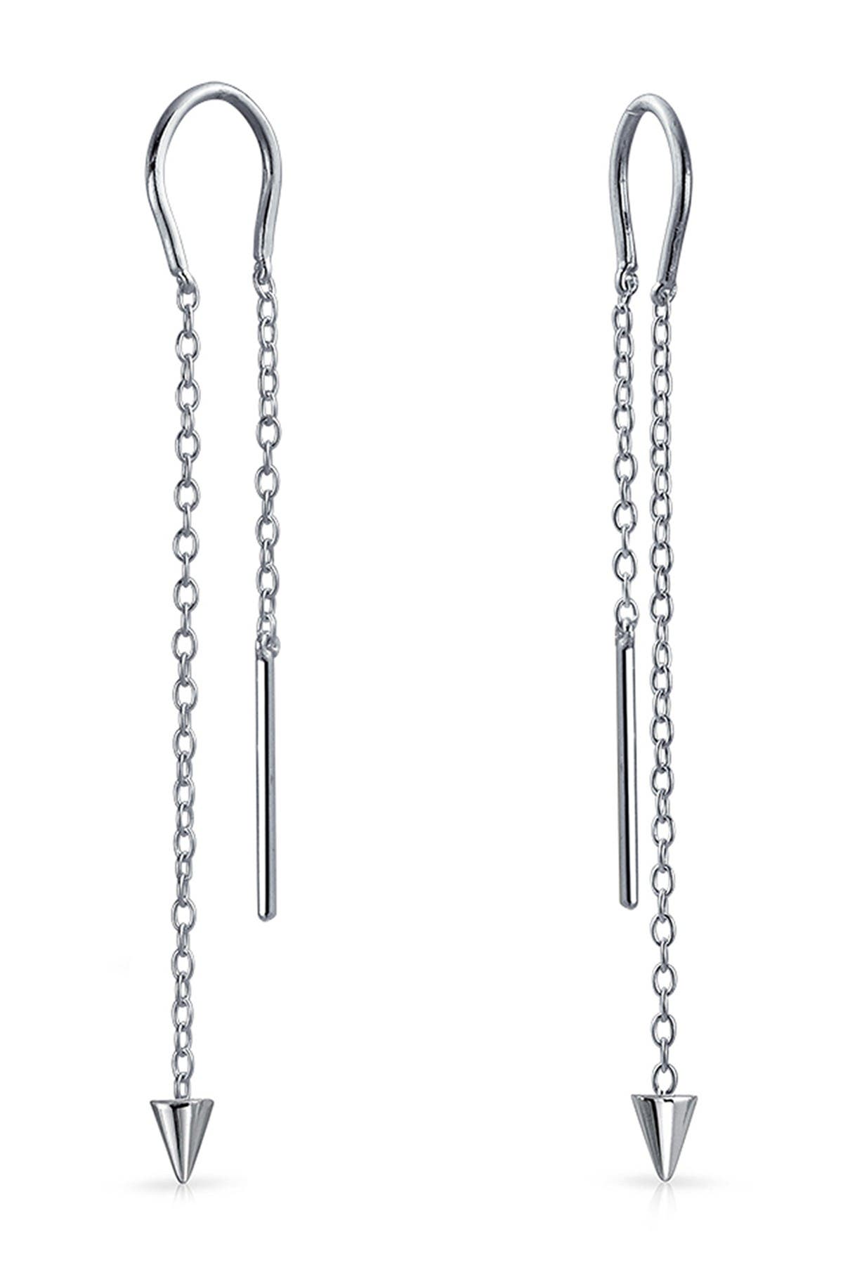 BLING JEWELRY Sterling Silver Spike & Bar Front & Back Threader ...