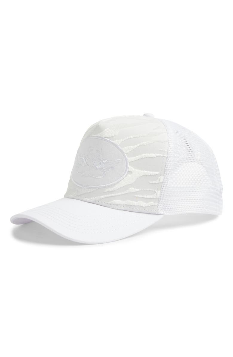 BOYS LIE Logo Patch Flames Burnout Trucker Hat | Nordstromrack