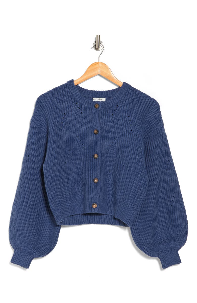 Maisie Balloon Sleeve Button Front Sweater | Nordstromrack