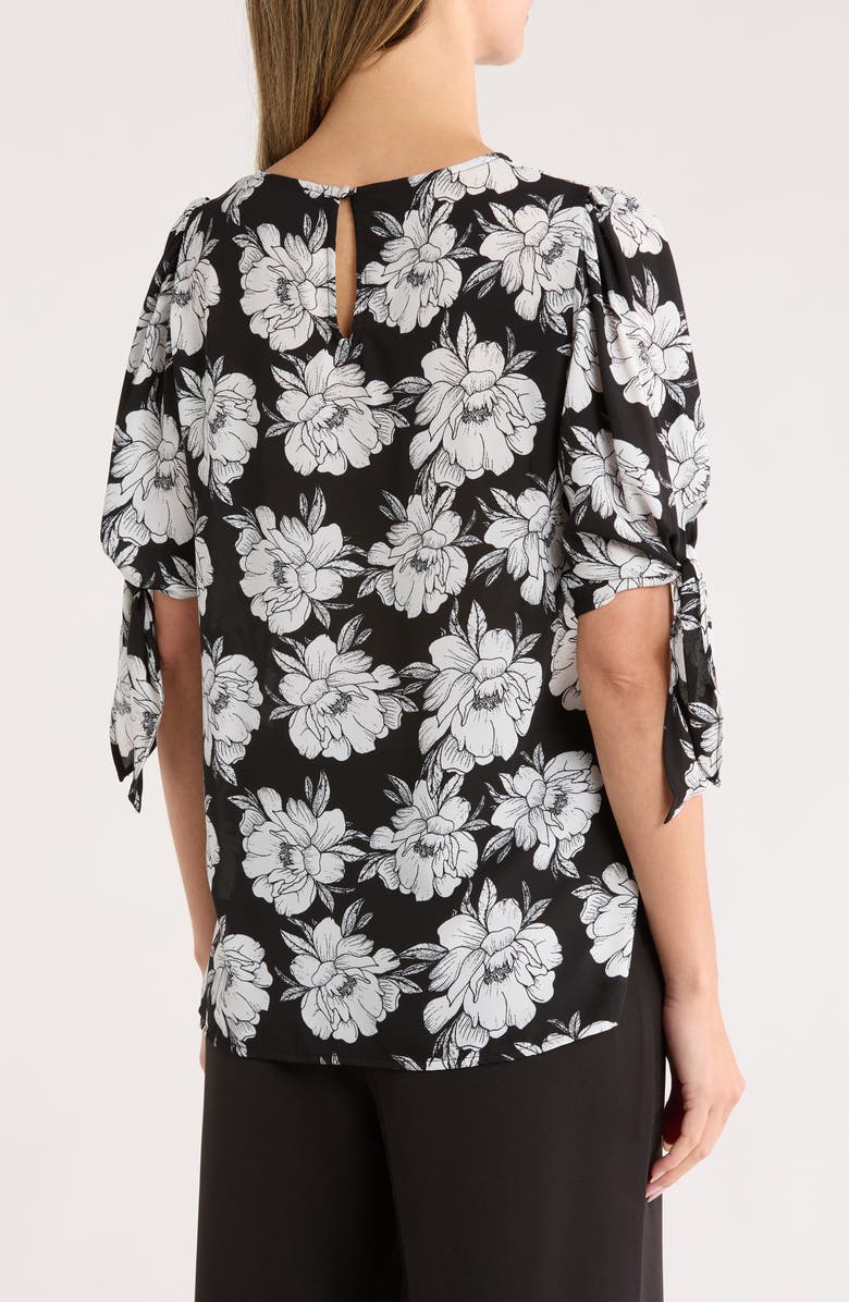 CeCe Floral Tie Sleeve Top | Nordstromrack