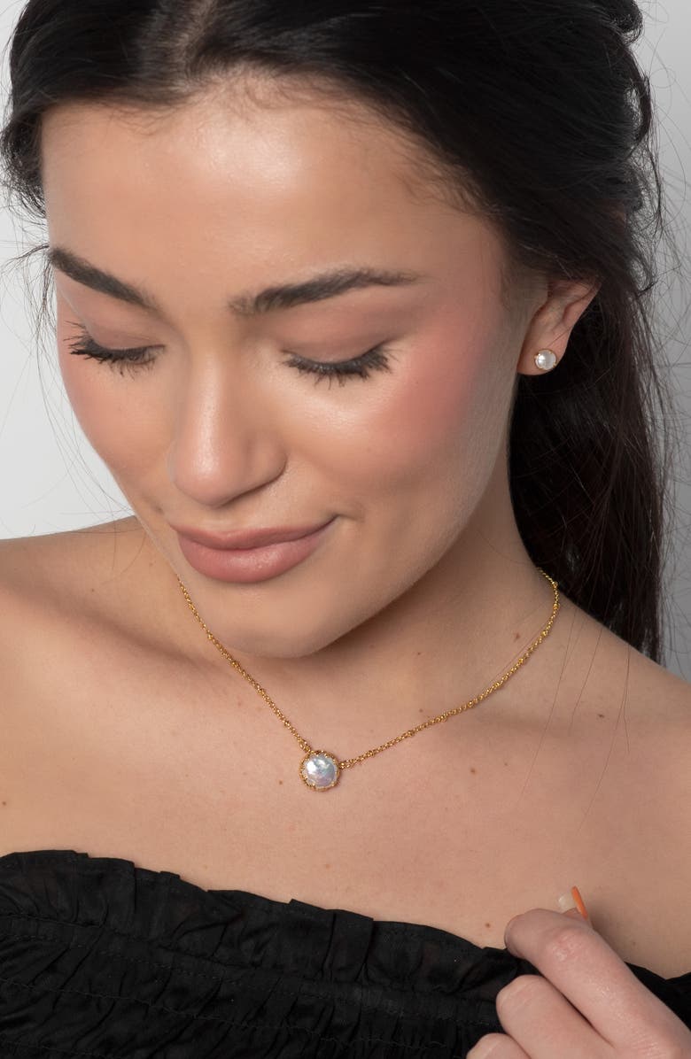 Sorrelli Isabella 11.5–12mm Coin Pearl Pendant Necklace | Nordstromrack