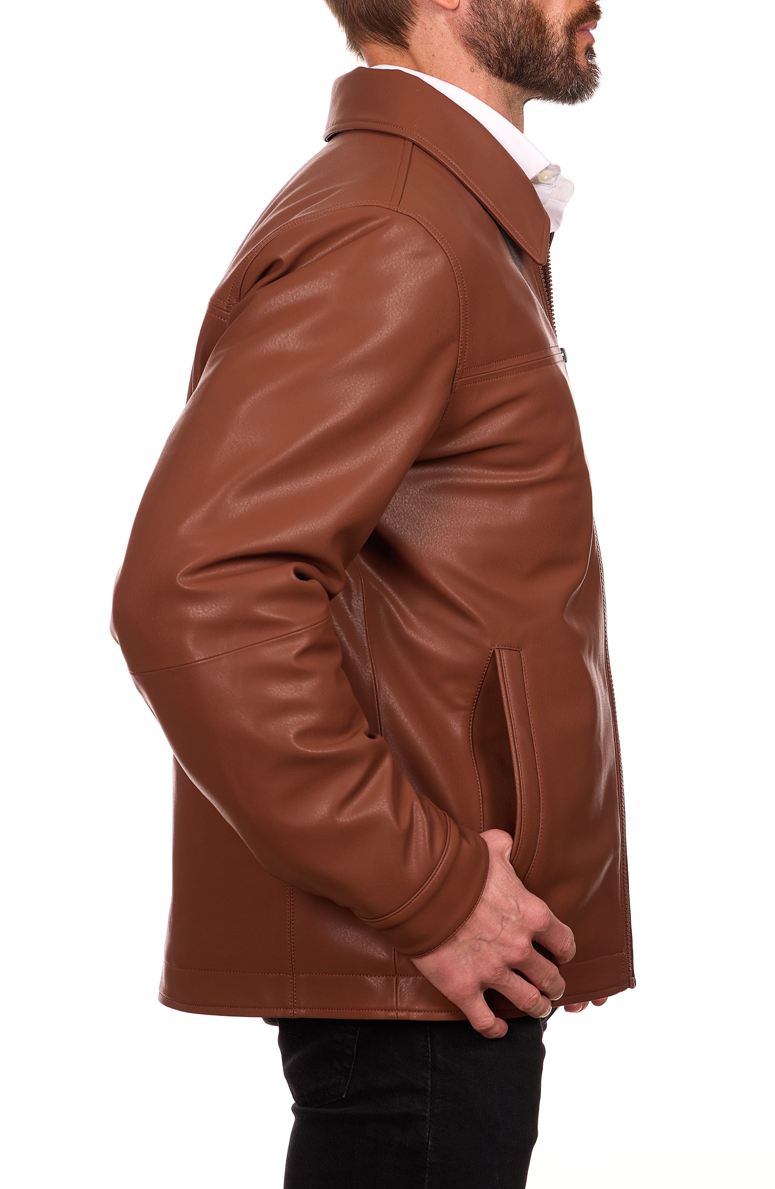 Perry Ellis Classic Leather Jacket | Nordstromrack