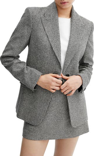 MANGO Houndstooth Check Blazer | Nordstrom