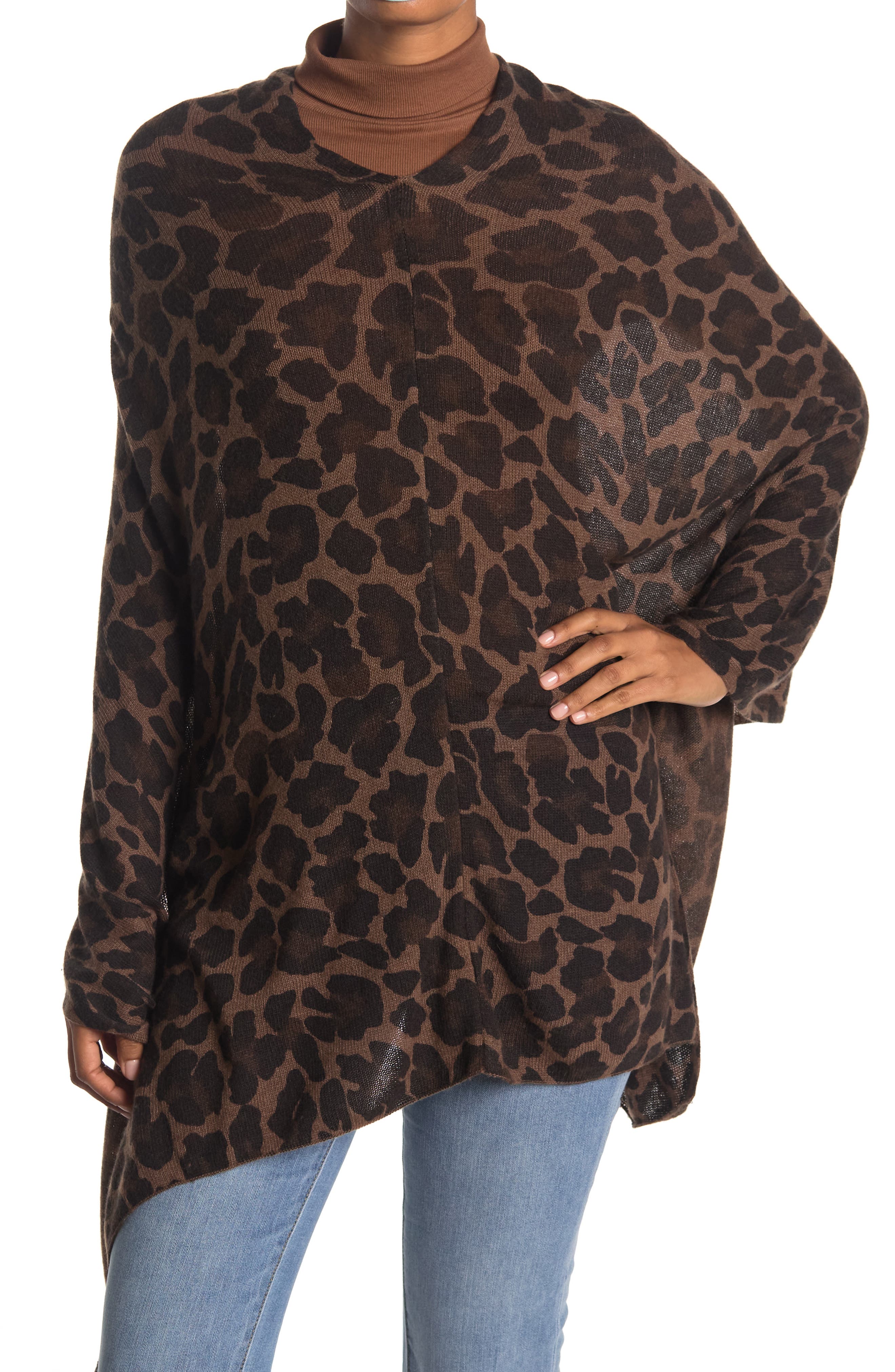 Portolano Big Leopard Print Poncho | Nordstromrack