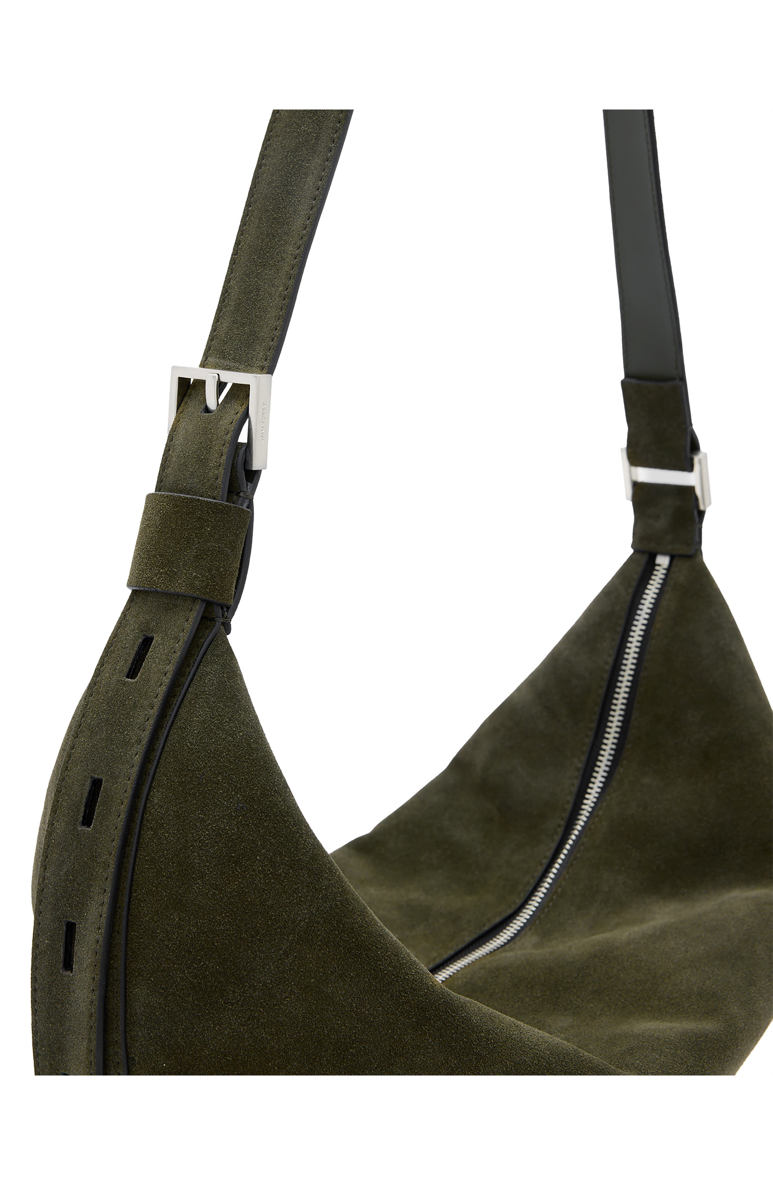 AllSaints Half Moon Suede Shoulder Bag | Nordstrom