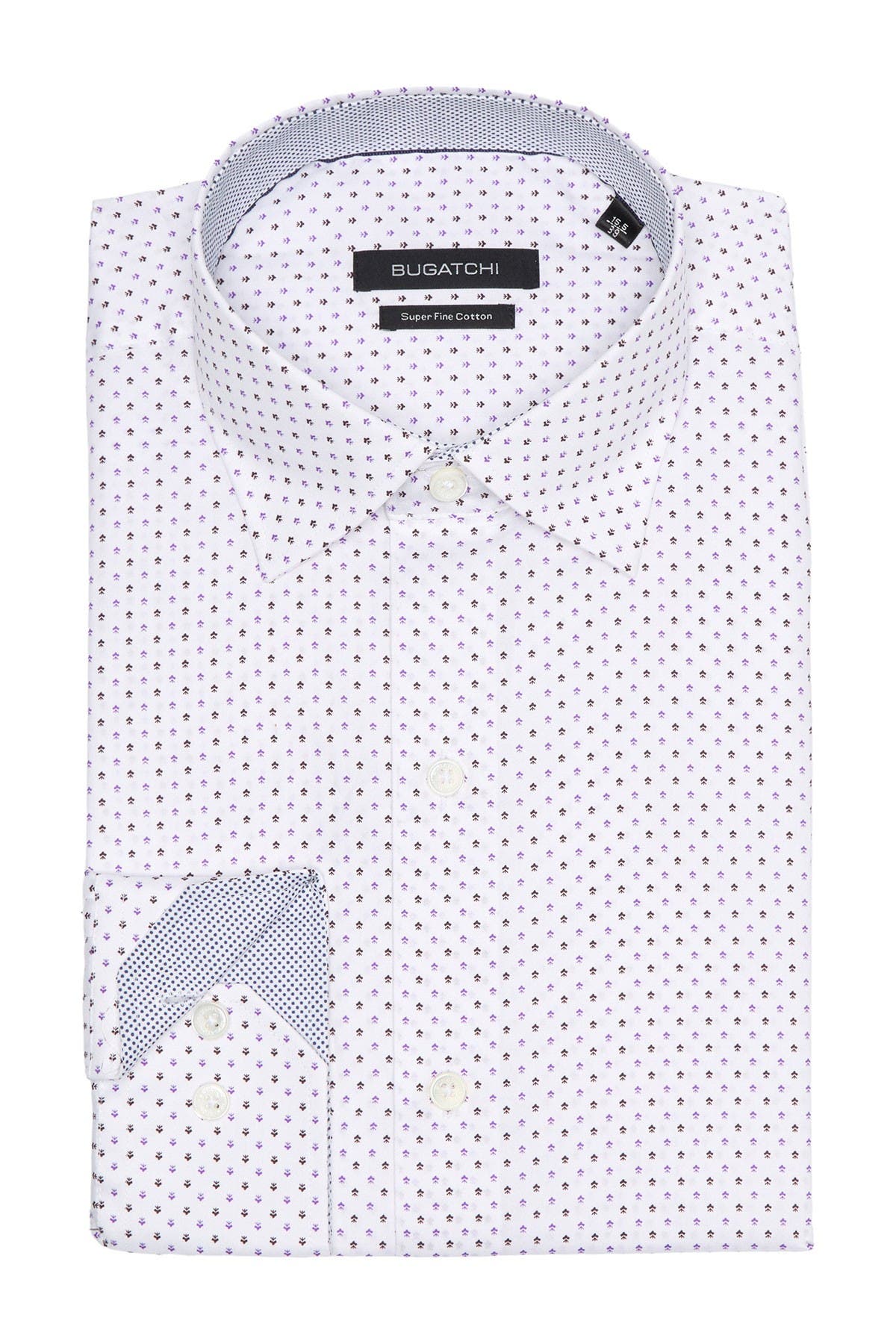 Bugatchi Micro Print Shaped Fit Dress Shirt | Nordstromrack