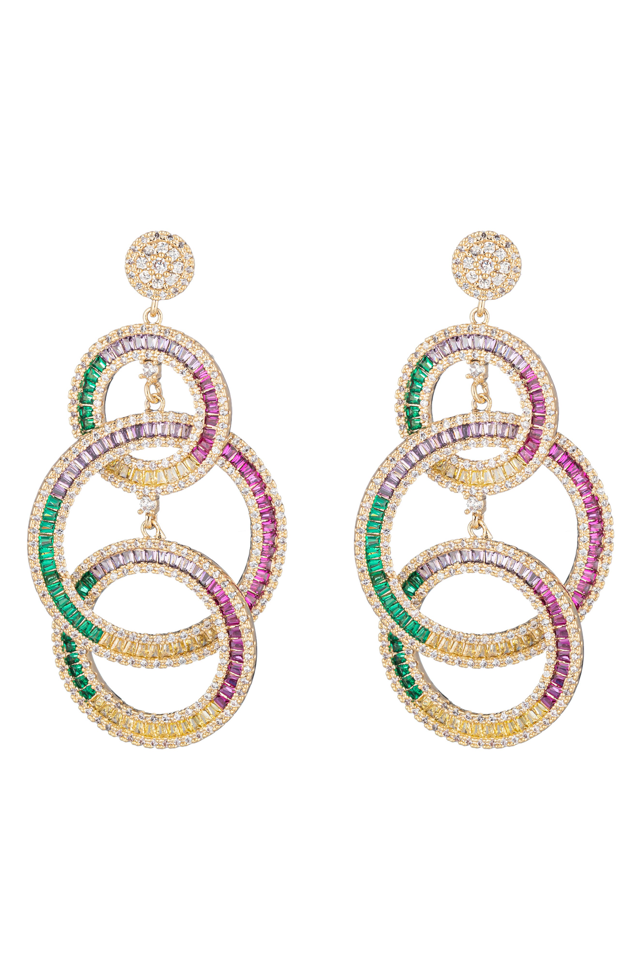 EYE CANDY LOS ANGELES Rainbow Crystal Loop Drop Earrings | Nordstromrack