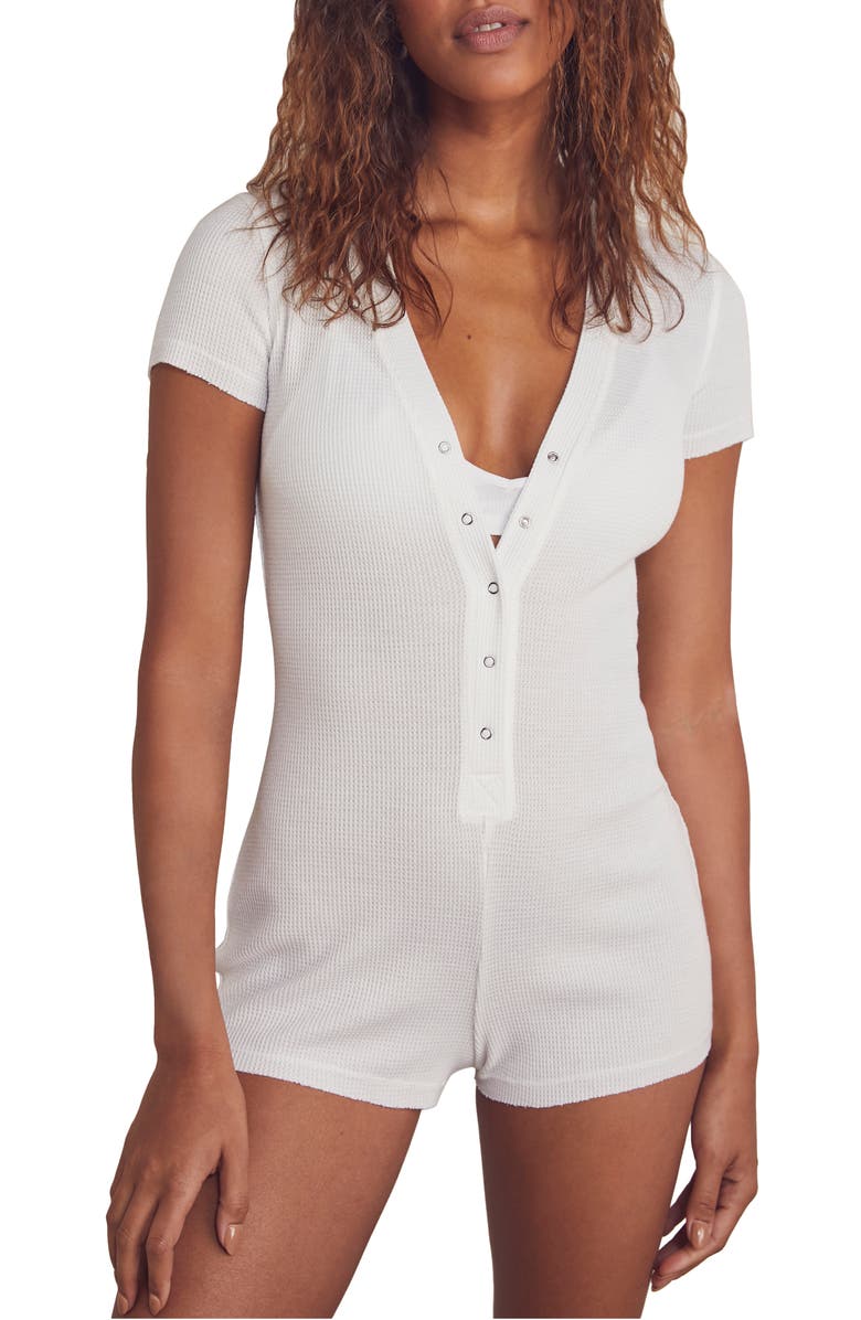 Free People Early Night Cotton Blend Pajama Romper | Nordstromrack