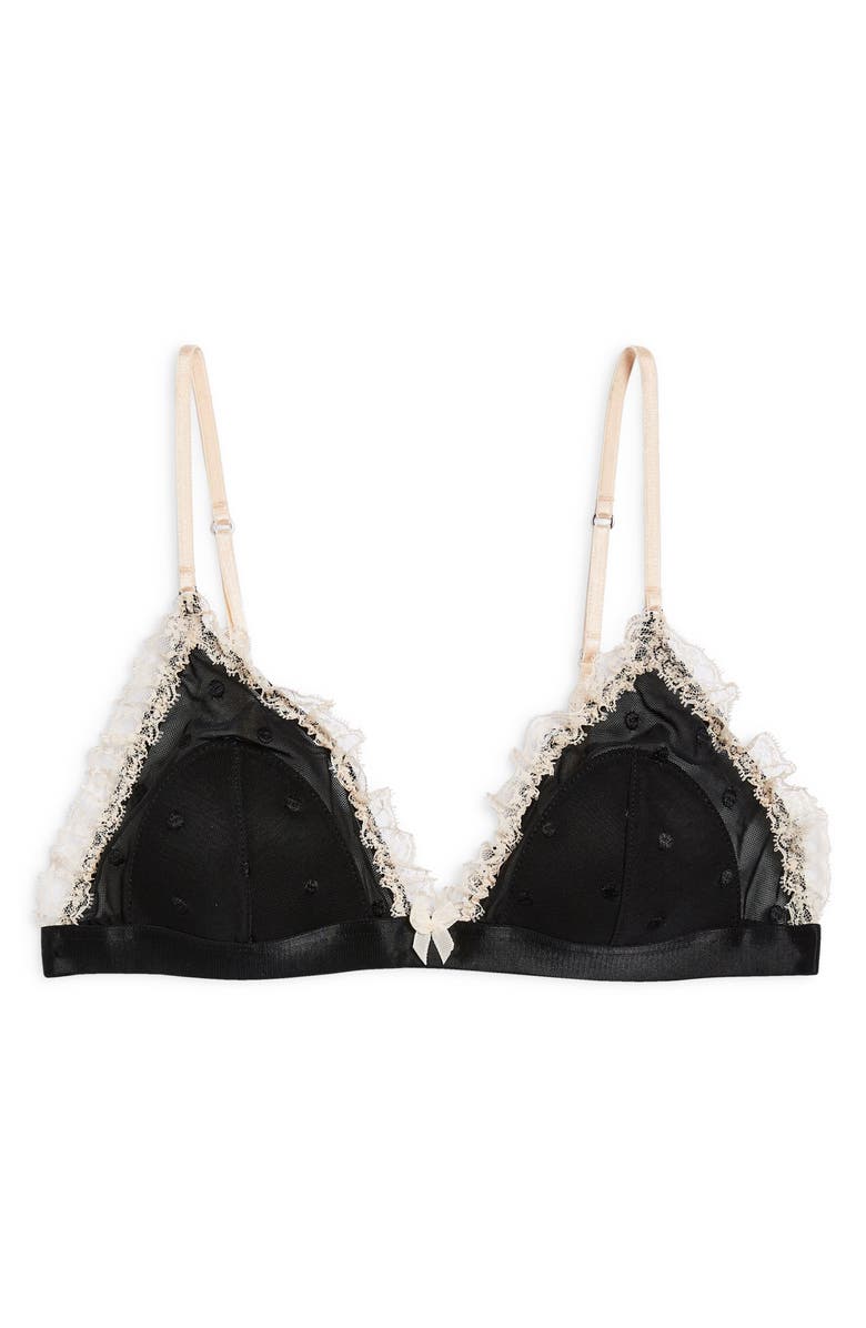 Topshop Denise Black Dot Triangle Bra | Nordstrom