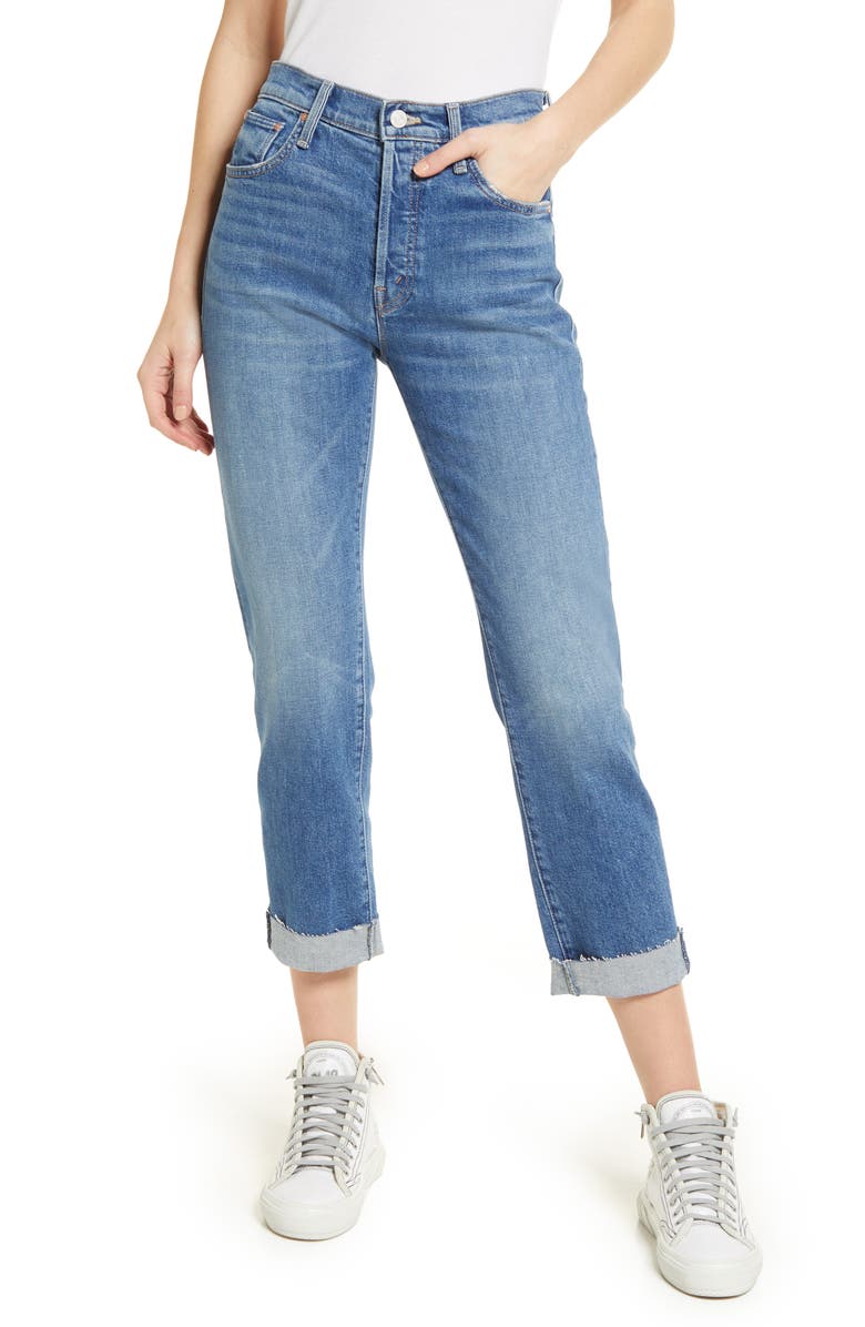 MOTHER The Scrapper Mid Rise Frayed Cuff Ankle Jeans | Nordstromrack