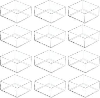 mDesign Plastic Square Desk Organizer for Office Desktop Drawers, 12 ...