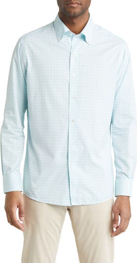 Peter Millar Crown Crafted Rampart Check Button-Down Performance Shirt ...