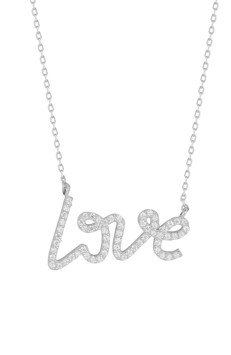 GLAZE JEWELRY Sterling Silver Script Love Necklace | Nordstromrack