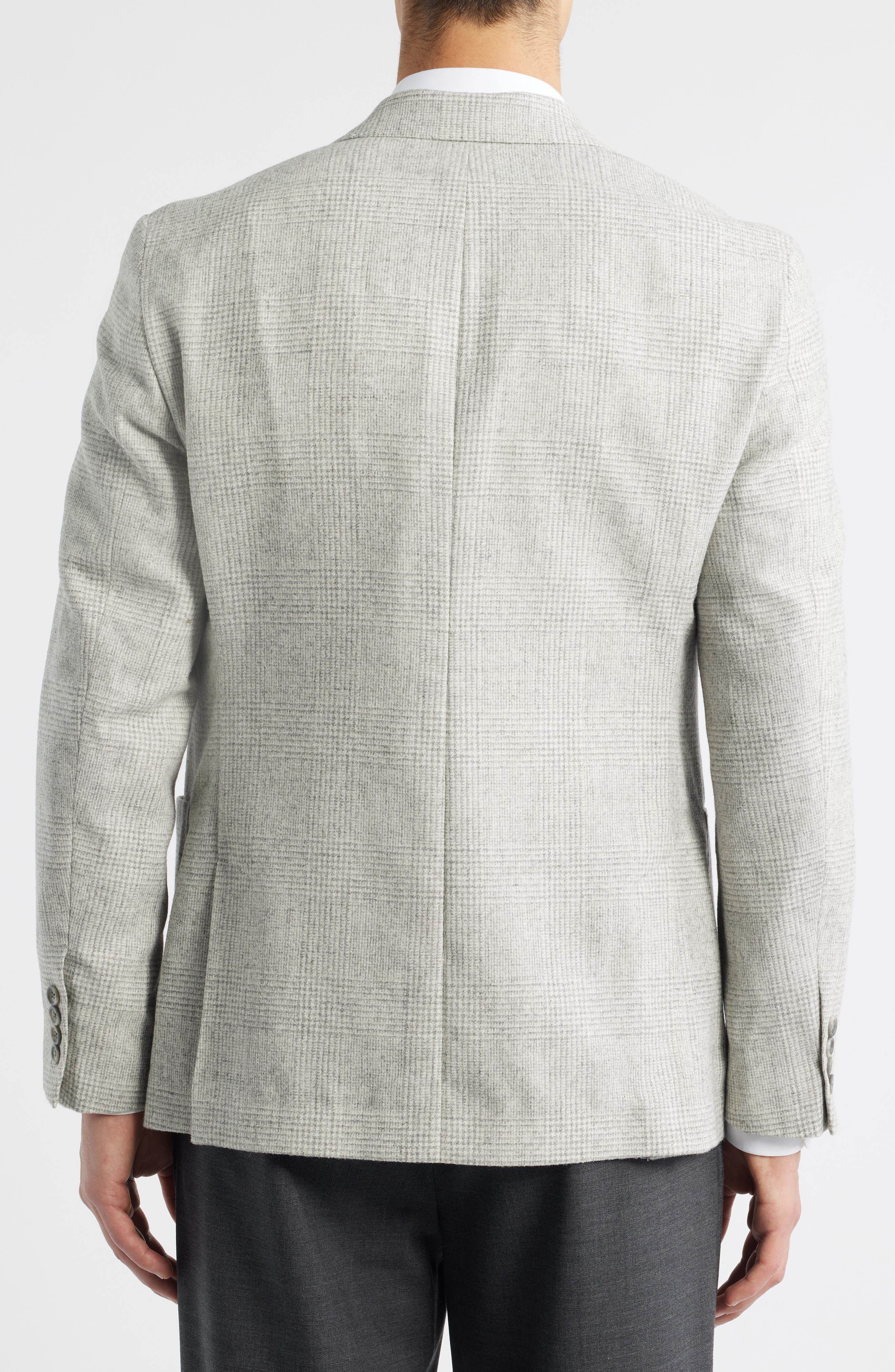 Vince Icon Relaxed Fit Light Grey Glen Check Alpaca Blend Sport Coat ...