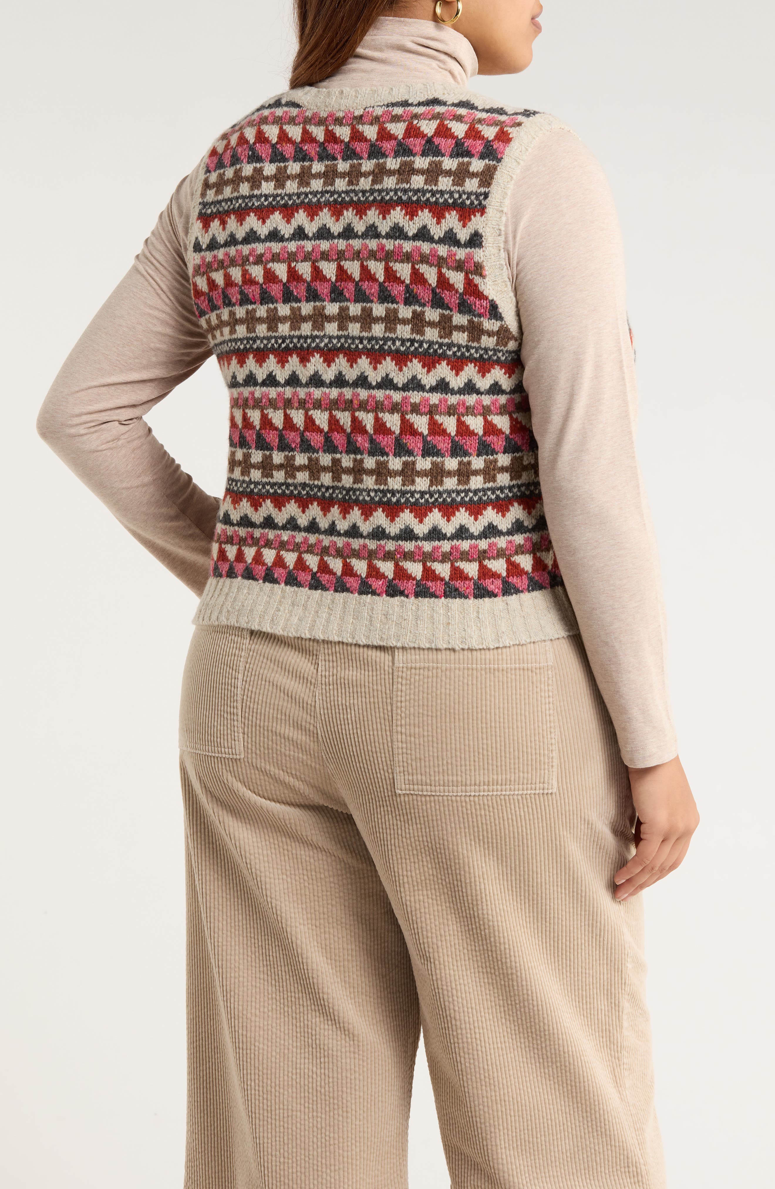 Seasalt Cornwall Dawson Pick Fair Isle Merino Wool Blend Sweater Vest ...