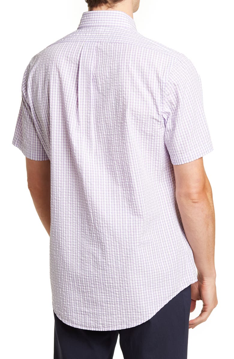Brooks Brothers Seersucker Gingham Print Long Sleeve Regent Fit Shirt ...