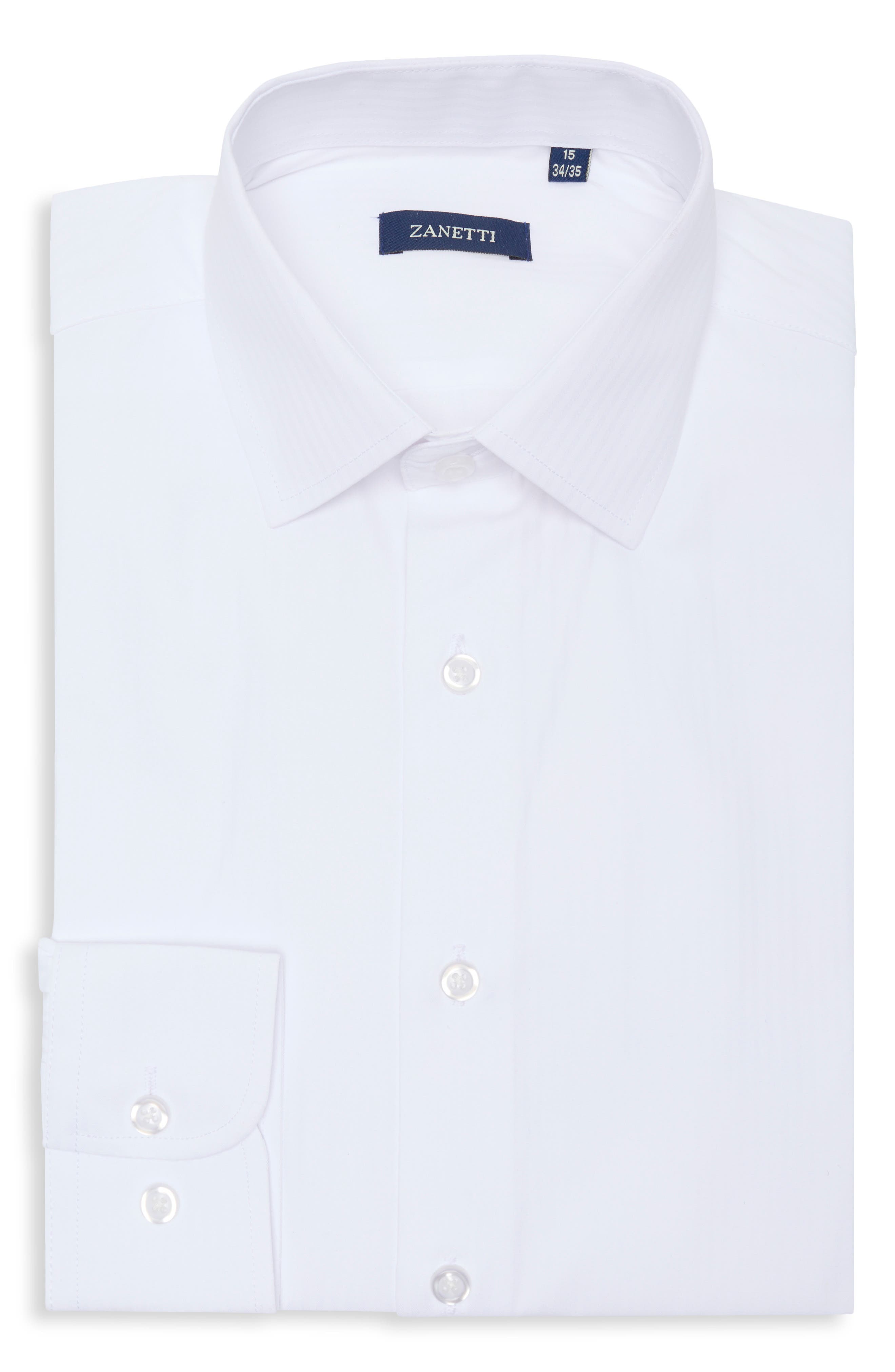 ZANETTI Girona Fine Line Trim Fit Dress Shirt | Nordstromrack