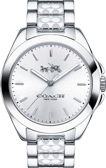 COACH 'Tristen' Logo Etched Bracelet Watch, 36mm | Nordstrom