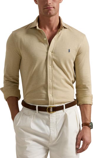 Polo Ralph Lauren Herringbone Knit Button-Up Shirt | Nordstrom