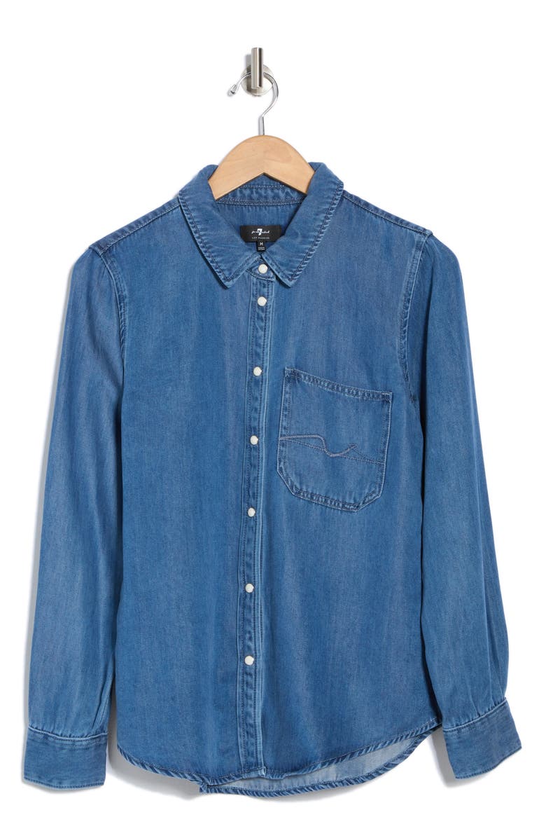 7 For All Mankind Squiggle Lyocell Button-Up Shirt | Nordstromrack