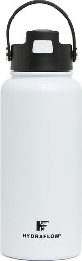 HYDRAFLOW 34-Ounce Stainless Steel Water Bottle with Straw Lid ...