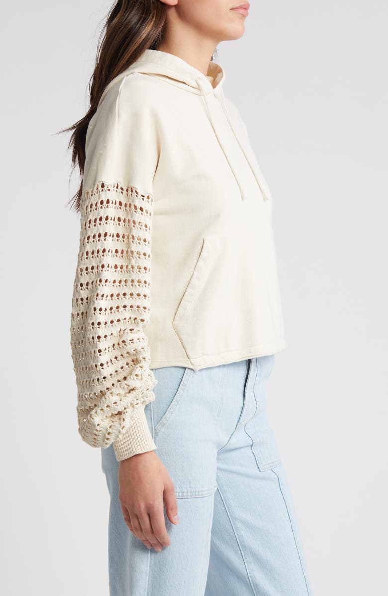 Rails Joyce Open Stitch Inset Cotton Hoodie | Nordstromrack
