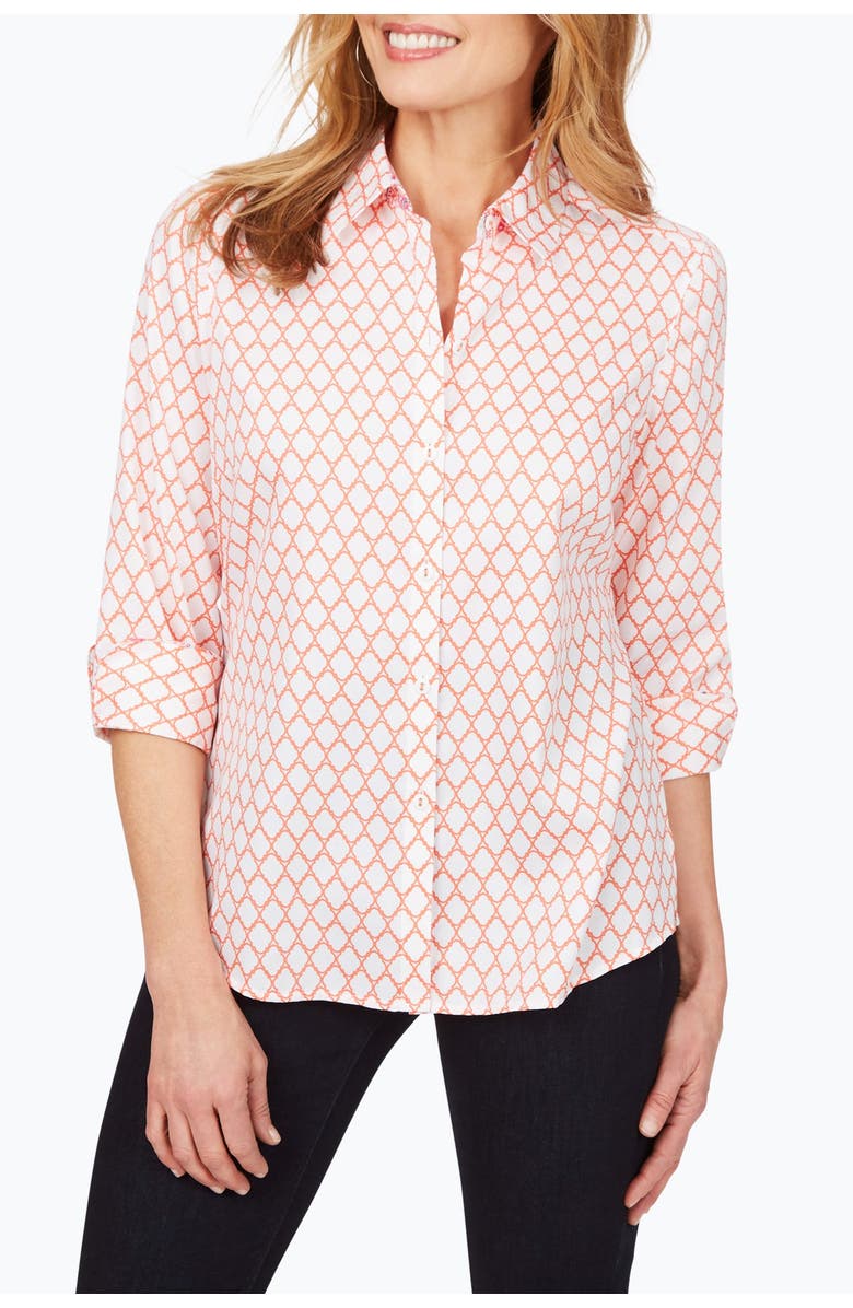 Foxcroft Ava Non-Iron Trefoils Shirt | Nordstromrack