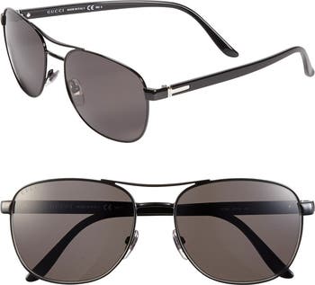 Gucci 'Caravan' 57mm Aviator Sunglasses | Nordstrom