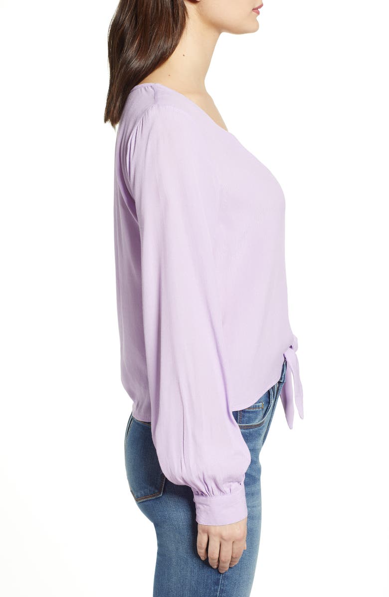 J.O.A. Front Tie Button Up Blouse | Nordstromrack