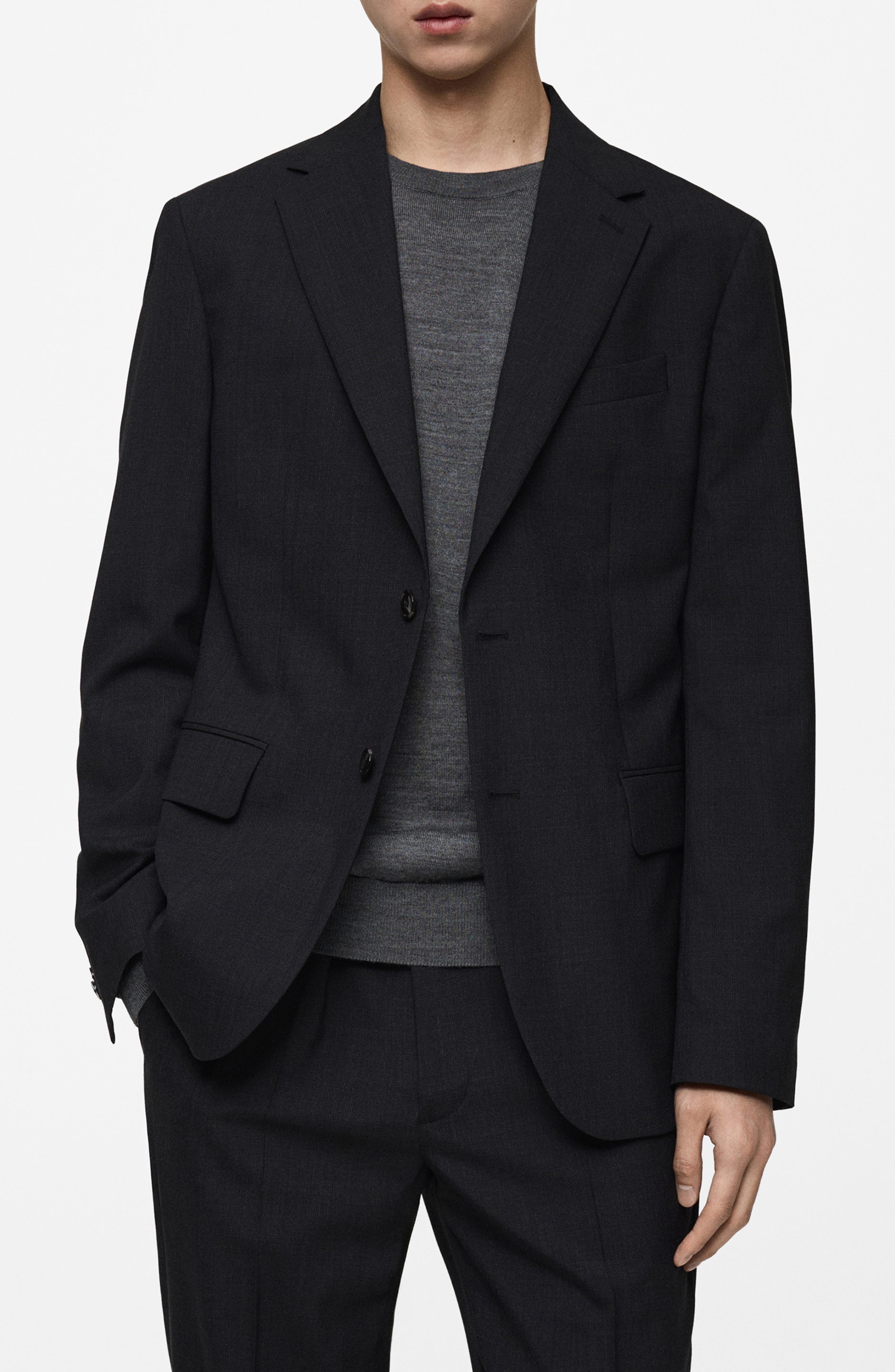 Mango Men's Virgin Wool Eu Slim-fit Suit Blazer In Dark Navy | ModeSens