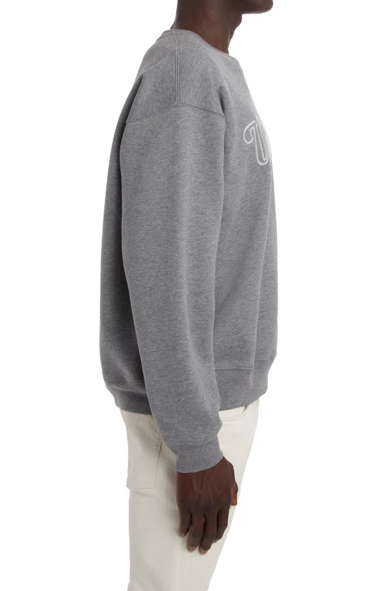 Versace Whipstitch Varsity Logo Fleece Lined Cotton Sweatshirt ...
