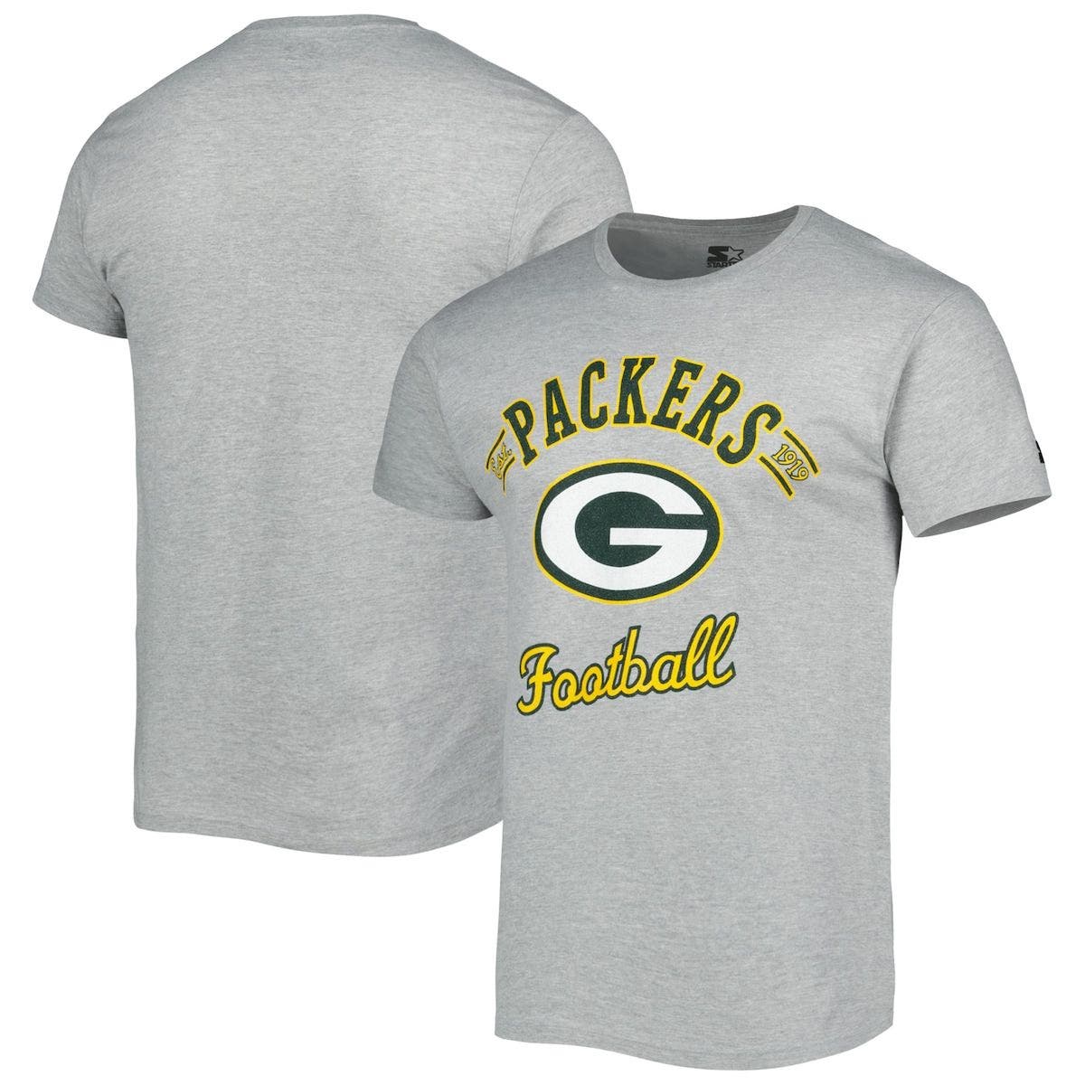 STARTER Men's Starter Heathered Gray Green Bay Packers Prime Time T ...
