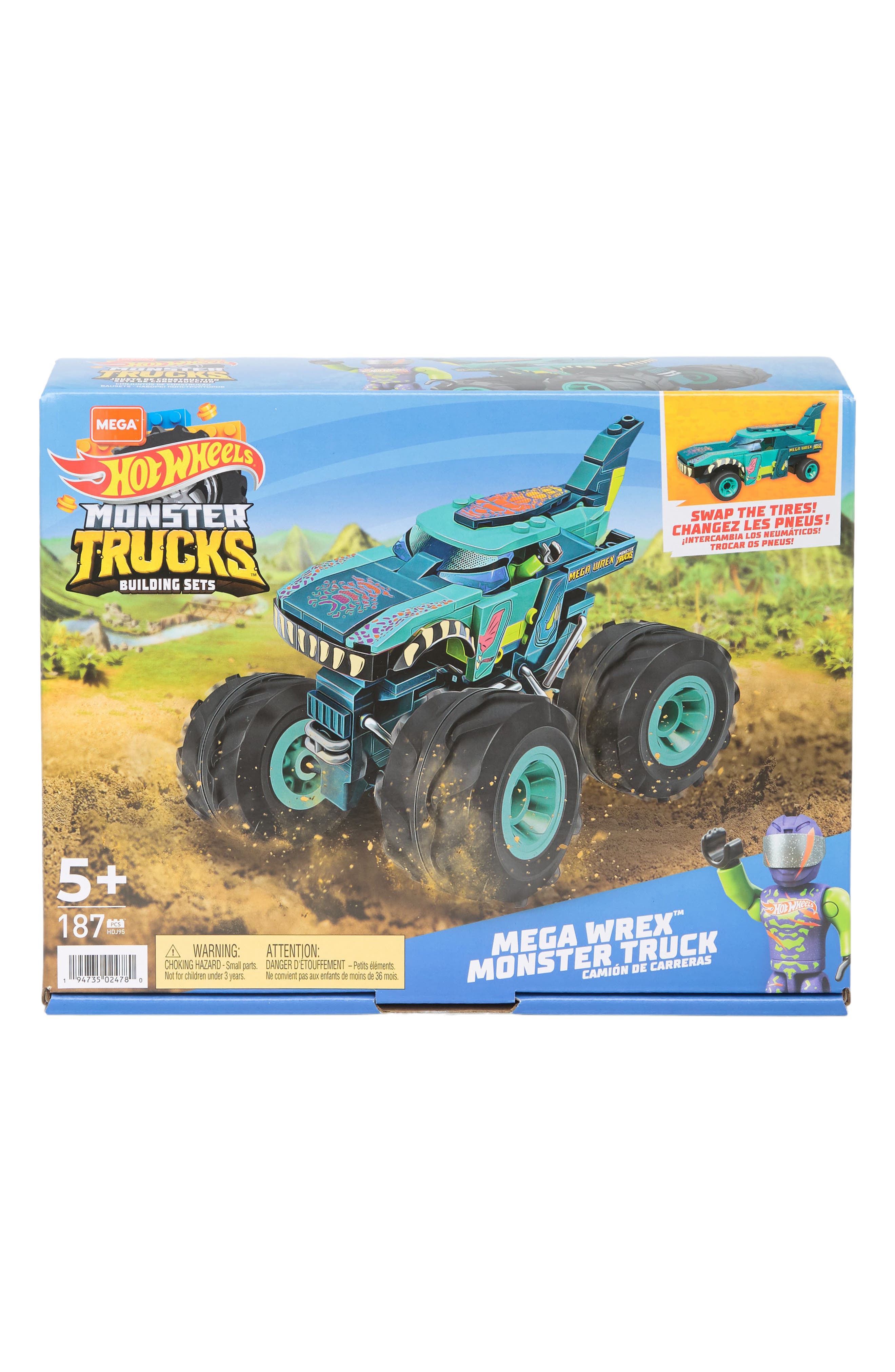 Mattel Mega Construx™ Hot Wheels® Mega Wrex™ Monster Truck Building Set ...