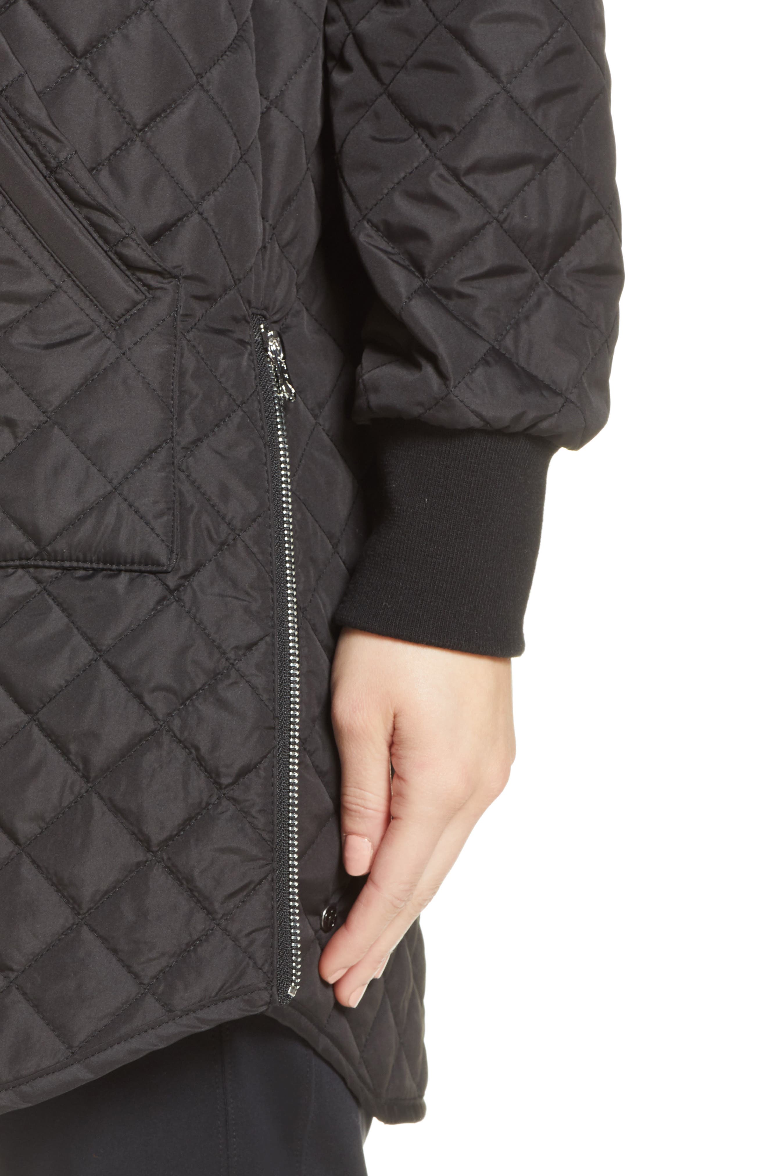 Zella Longline Water Resistant Quilted Bomber Jacket | Nordstrom