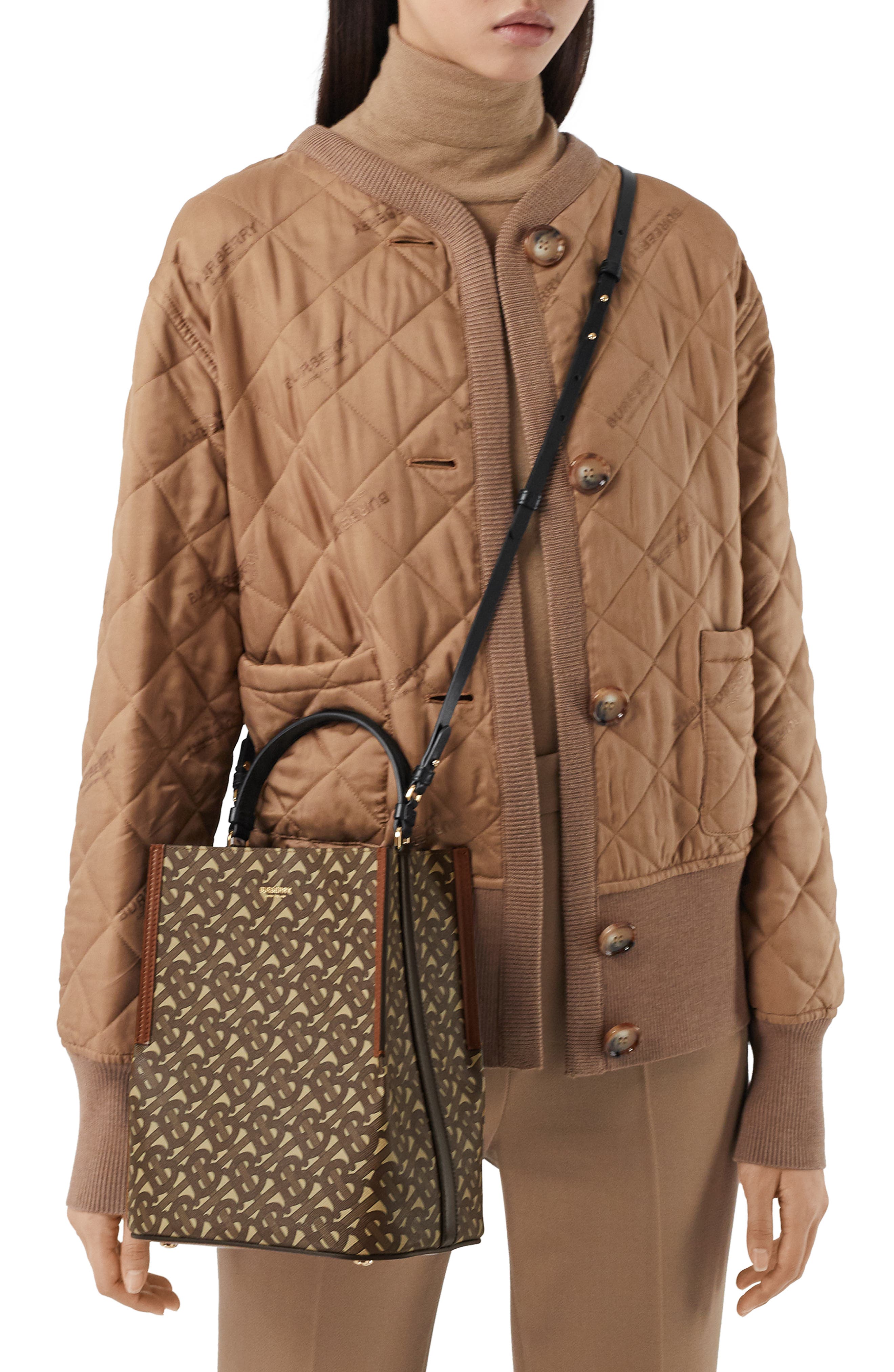 Burberry Small Peggy TB Monogram E-Canvas Bucket Bag | Nordstrom