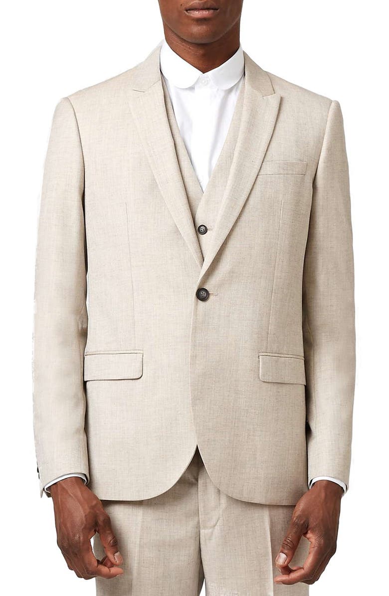 Topman Skinny Fit Crosshatch Suit Jacket | Nordstrom
