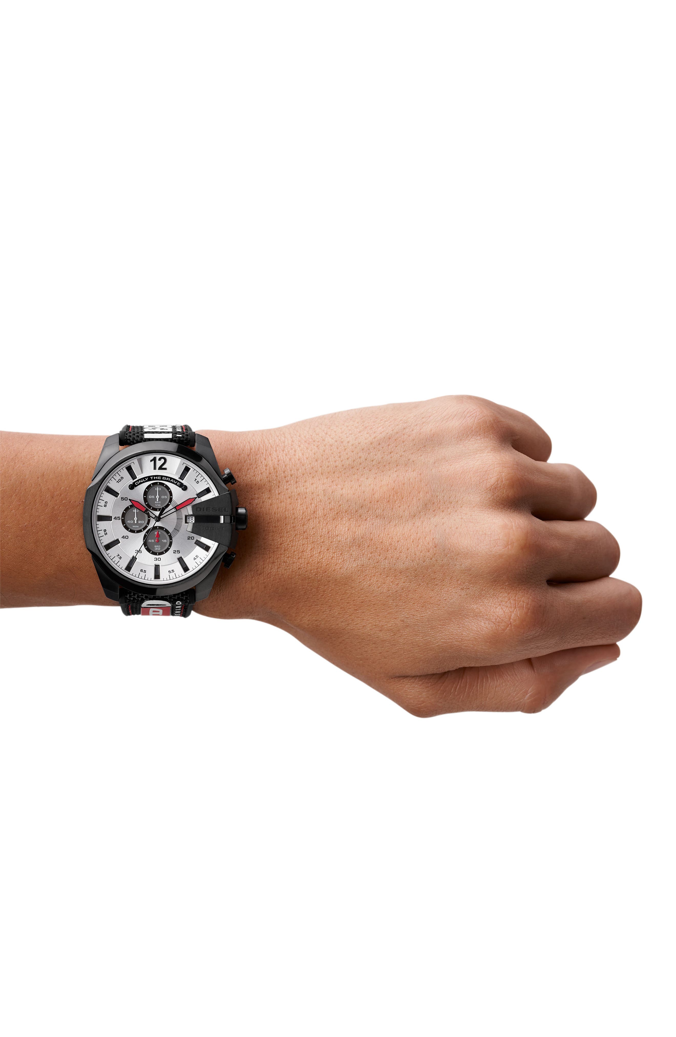 DIESEL® Mega Chief Chronograph Nylon Strap Watch, 51mm | Nordstromrack