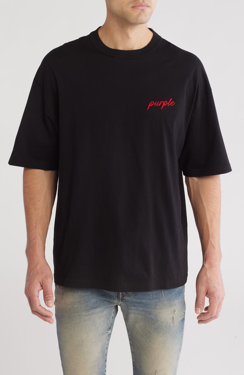 PURPLE BRAND Oversized Embroidered Logo Print T-Shirt | Nordstromrack