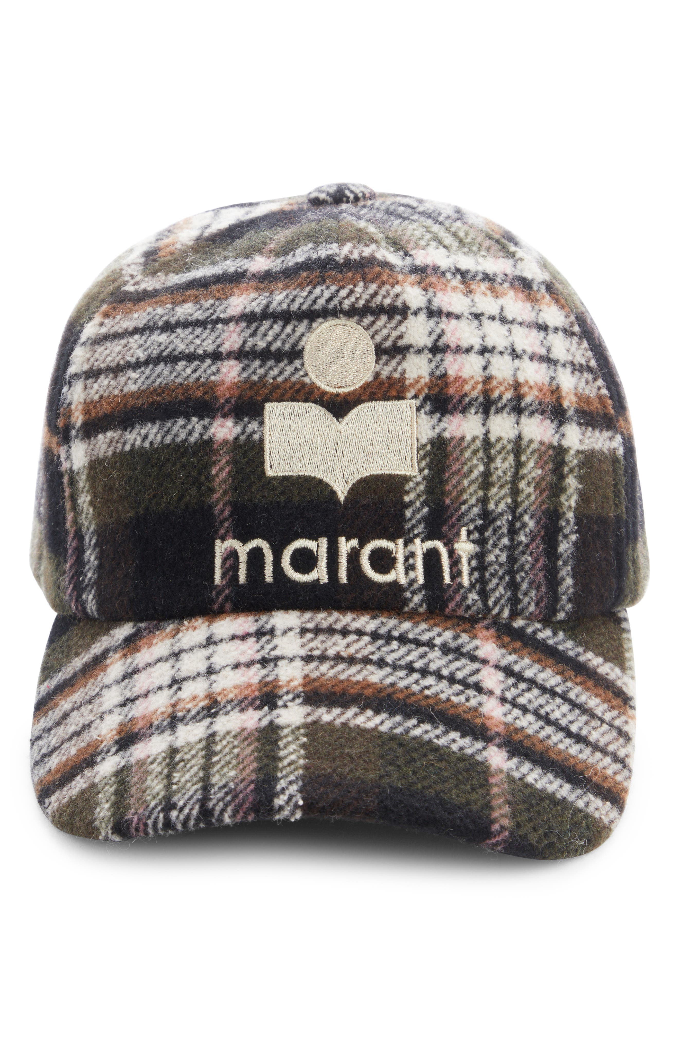 Isabel Marant Tyron Embroidered Plaid Logo Baseball Cap | Nordstrom