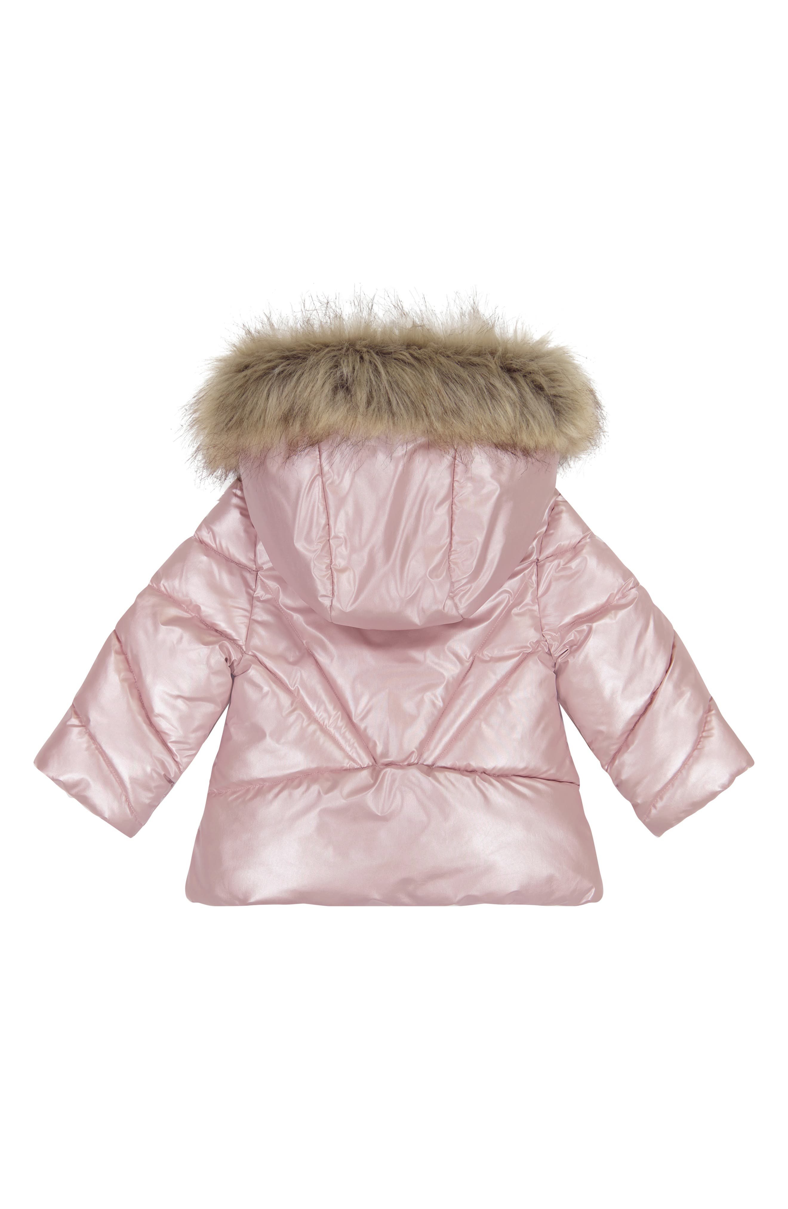 Sam Edelman Kids' Metallic Sunbeam Quilt Jacket with Faux Fur Trim ...
